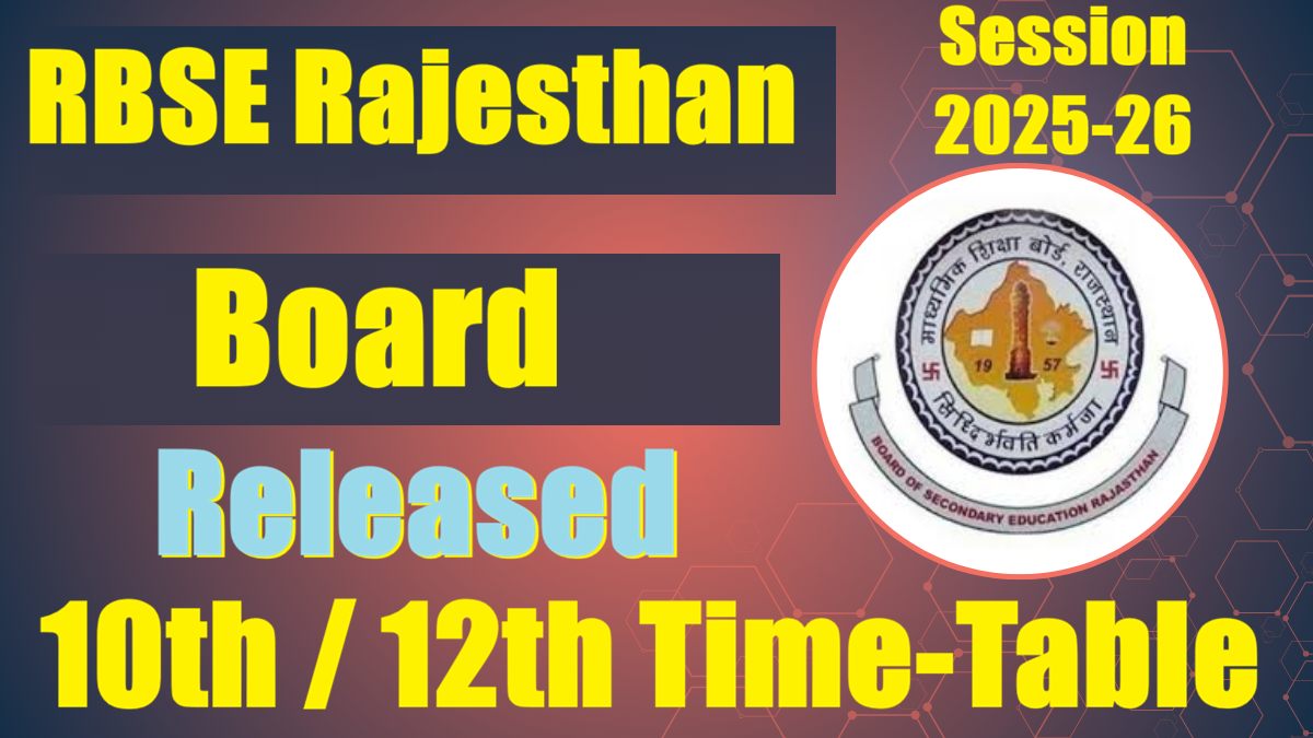RBSE Class 10th & 12th Time Table 2026 Announcement