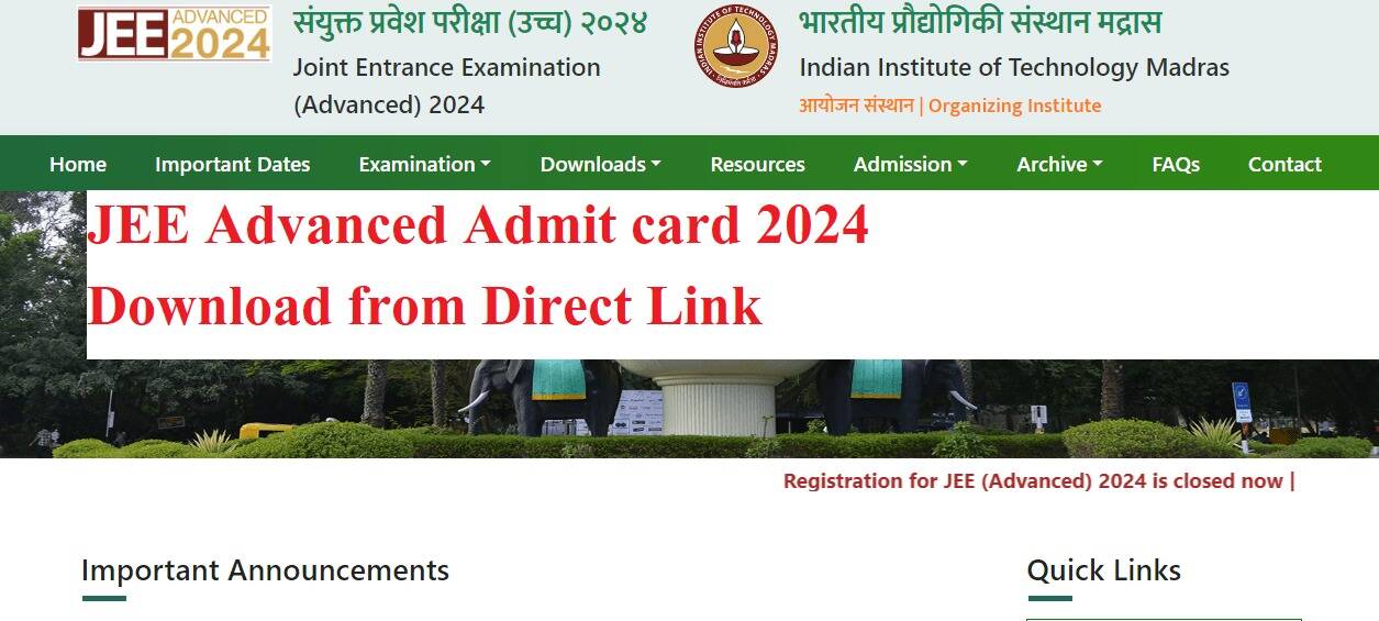 JEE Advanced 2024 Admit Card Released: Download Now