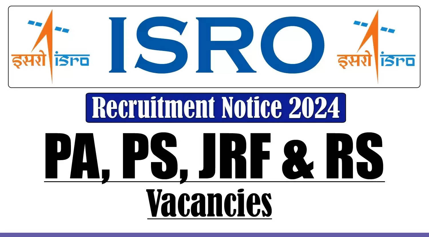 ISRO Recruitment 2024: Notification Released for 71 JRF, PA, PS & RS Posts