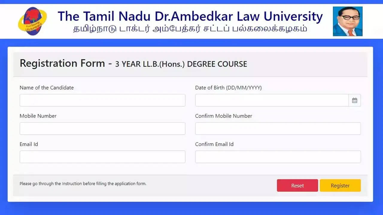 TNDALU Commences Application Process for 5-Year LLB Program at tndalu ...