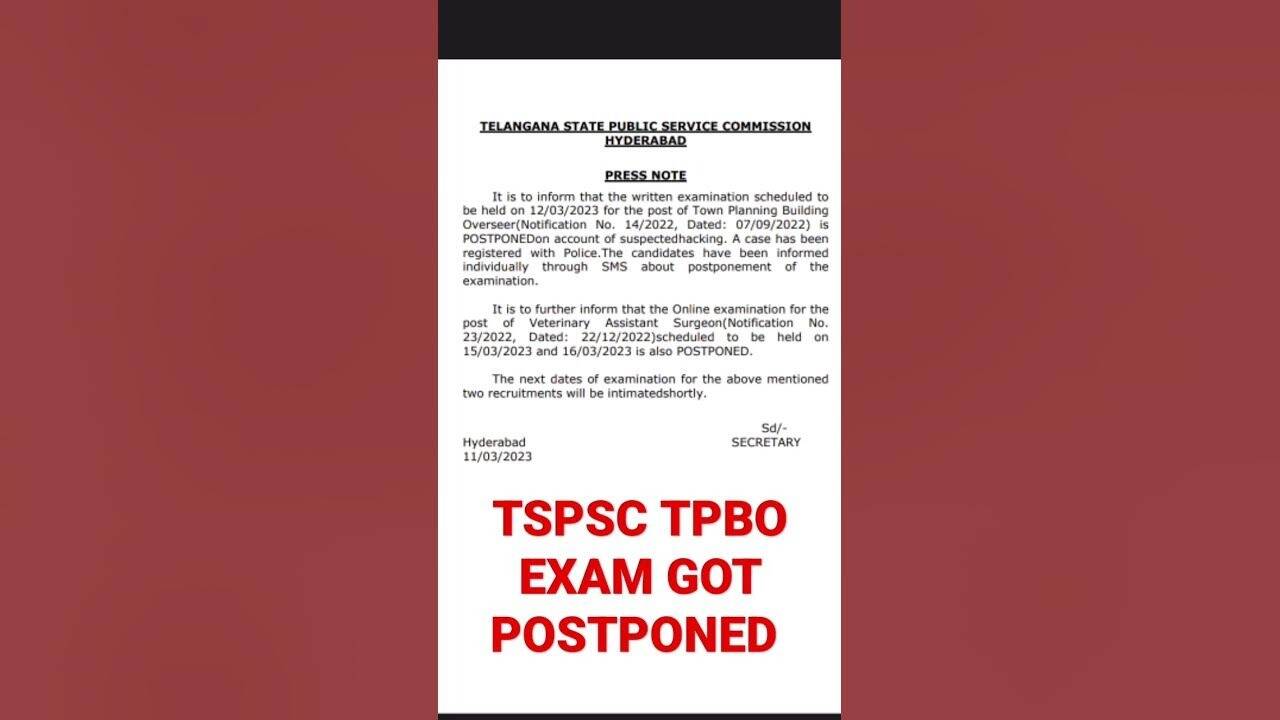 TSPSC Town Planning Building Overseer 2022 CV Process Delayed