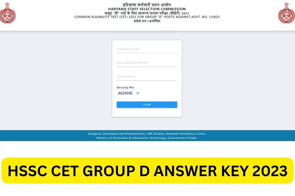 HSSC Group D CET Answer Key 2023 Out: Download Here