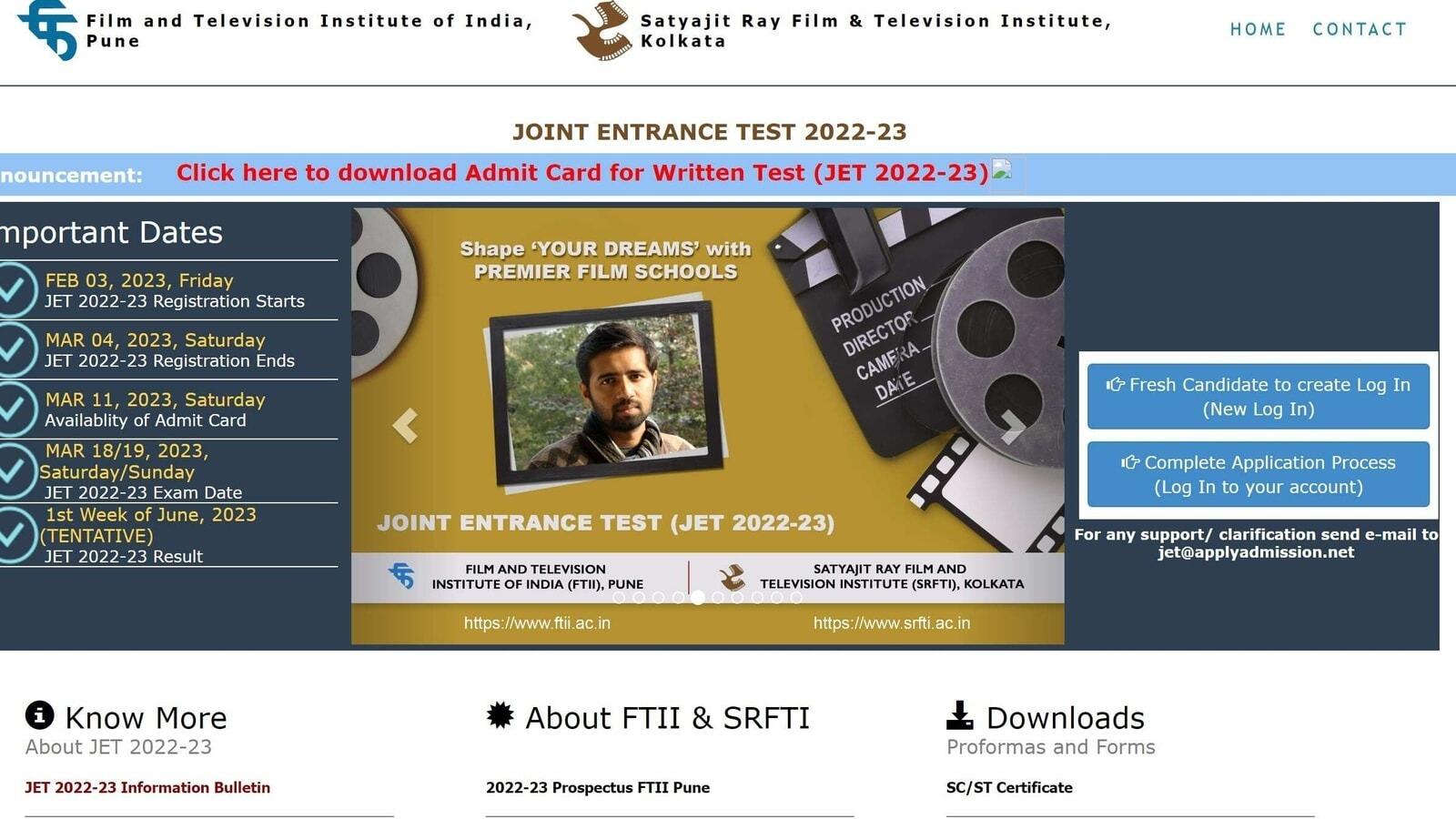 FTII JET 2024 registration to begin soon, check eligibility ...