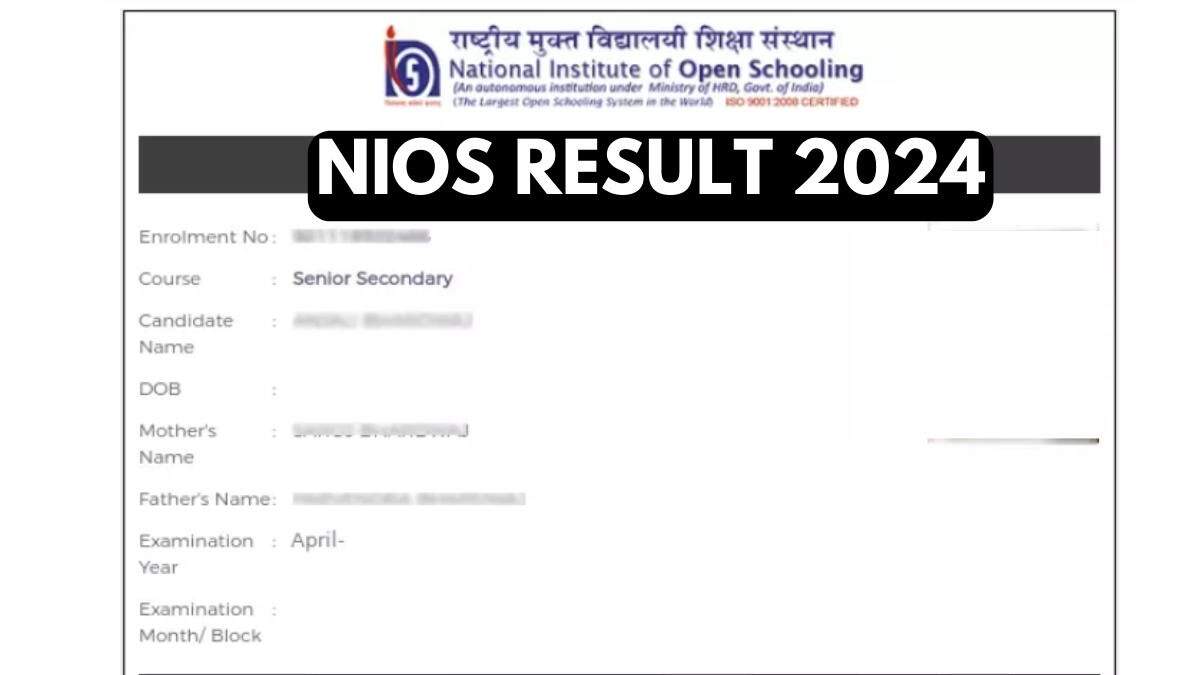 NIOS Class 12 Result 2024 Announced: Steps to Download on nios.ac.in