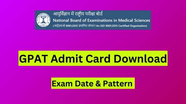 GPAT 2024 Admit Card: Download Now for NAT Board Graduate Pharmacy ...