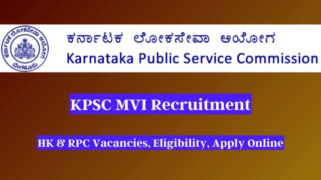 KPSC Motor Vehicle Inspector (RPC) 2024: Online Form Reopened for Applications